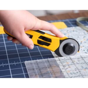 OLFA 45mm Quick-Change Rotary Cutter (RTY-2/NS) - Rotary Fabric Cutter w/ Split Blade Cover for Crafts, Sewing, Quilting, Replacement Blade: OLFA RB45-1