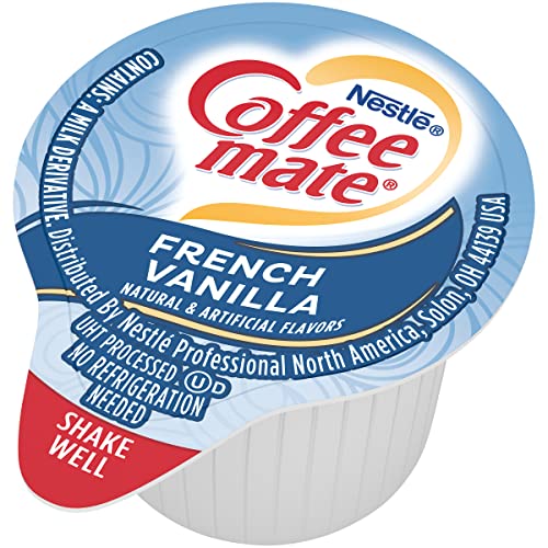 Nestle Coffee mate Coffee Creamer, French Vanilla, Liquid Creamer Singles, Non Dairy, No Refrigeration, Box of 180