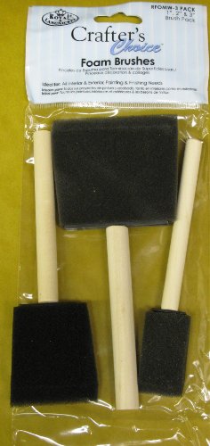 ROYAL BRUSH RFOMW-3P Foam Brush, 3-Pack Darkassorted, 1", 2" & 3"