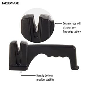 Farberware Tabletop Knife Sharpener, Black, 7.5-Inch