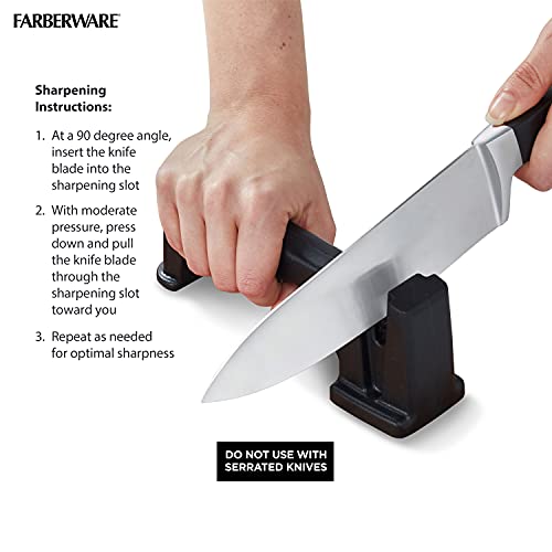 Farberware Tabletop Knife Sharpener, Black, 7.5-Inch