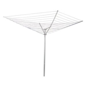 household essentials 17120-1 rotary outdoor umbrella drying rack | aluminum arms and steel post | 12-lines with 165 ft. clothesline