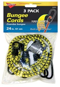 keeper – 24” bungee cord, 3 pack – uv and weather-resistant