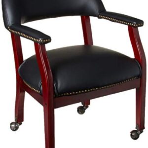 Boss Captain’s Chair In Black Vinyl W/ Casters