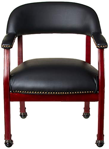 Boss Captain’s Chair In Black Vinyl W/ Casters