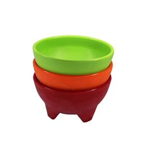 imusa usa plastic salsa dishes 3-piece, red, orange, green