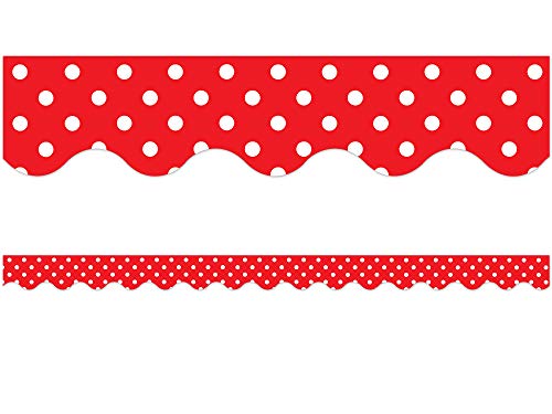 Teacher Created Resources Border Trim, Red Mini Polka Dots (4665)