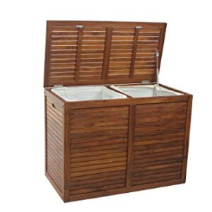 AquaTeak The Original Nila Double Teak Laundry or Storage Hamper