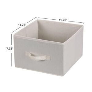 Household Essentials 311306 Set of 2 Drawers for Hanging Shelf Closet Organizers | Natural Canvas Fabric Bin with Handle