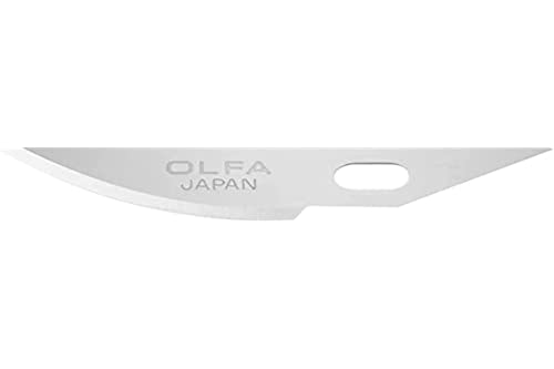 OLFA 8mm Curved Carving Art Blade Set, 5 Blades (KB4-R/5) - Precision Hobby Craft Knife Replacement Curved Blade Kit for Carving, Cutting, Sculpting, Fits Most 8mm Art Knives