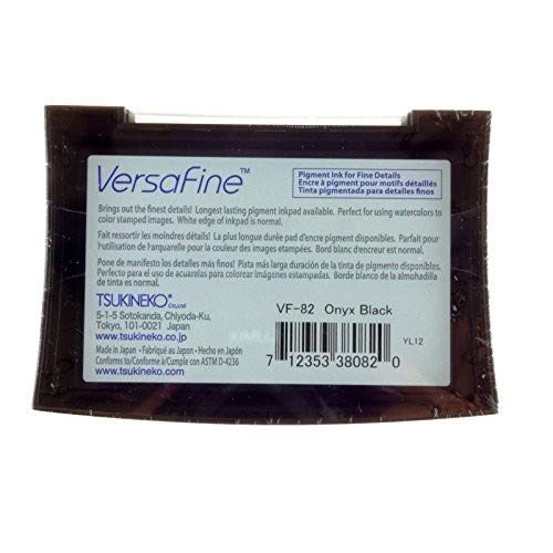 Tsukineko VF000082 Full-Size VersaFine Instant Dry Pigment Ink, Onyx Black