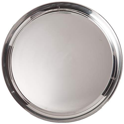 Libertyware 16 Inch Round Stainless Steel Serving Tray, Silver