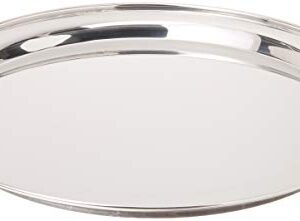 Libertyware 16 Inch Round Stainless Steel Serving Tray, Silver