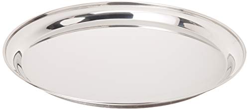 Libertyware 16 Inch Round Stainless Steel Serving Tray, Silver