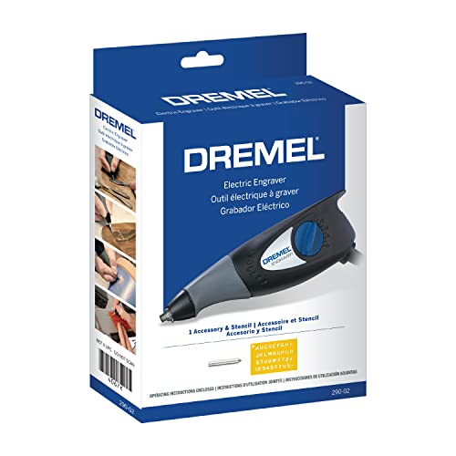 Dremel 120-Volt Engraver Rotary Tool with Stencils - Crafting Machine Perfect for DIY Personalizing and Engraving Leather, Metal, Glass, and Wood , Black, 290-02