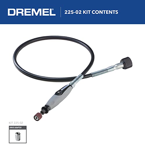 Dremel Flex Shaft Rotary Tool Attachment with Comfort Grip and 36” Long Cable - Engraver, Polisher, and Mini Sander- Ideal for Detail Metal Engraving, Wood Carving, and Jewelry Polishing , 225-02 , Grey