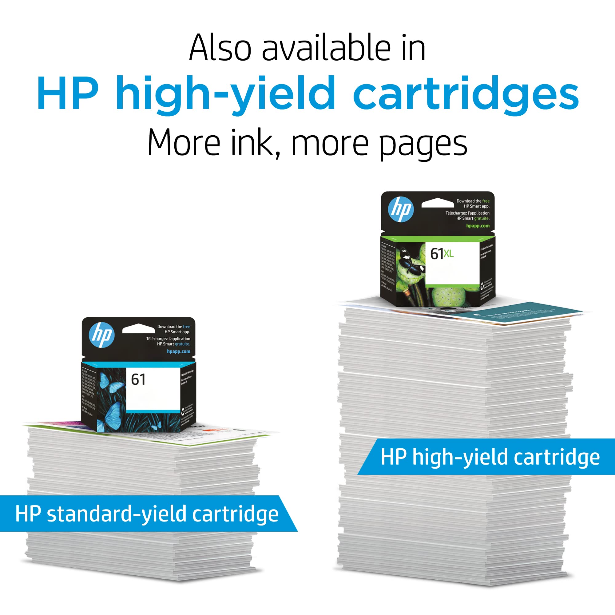 Original HP 61 Black Ink Cartridge | Works with DeskJet 1000, 1010, 1050, 1510, 2050, 2510, 2540, 3000, 3050, 3510; ENVY 4500, 5530; OfficeJet 2620, 4630 Series | Eligible for Instant Ink | CH561WN