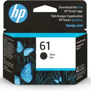 Original HP 61 Black Ink Cartridge | Works with DeskJet 1000, 1010, 1050, 1510, 2050, 2510, 2540, 3000, 3050, 3510; ENVY 4500, 5530; OfficeJet 2620, 4630 Series | Eligible for Instant Ink | CH561WN