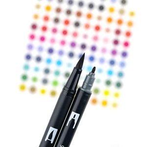 Tombow 56171 Dual Brush Pen Art Markers, Grayscale, 10-Pack. Blendable, Brush and Fine Tip Markers