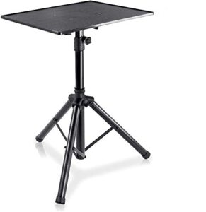 pro dj laptop, projector stand – adjustable laptop stand, computer dj equipment studio stand mount holder, height adjustable, laptop projector stand, 28″ to 50″, good for stage or studio – pyle plpts3