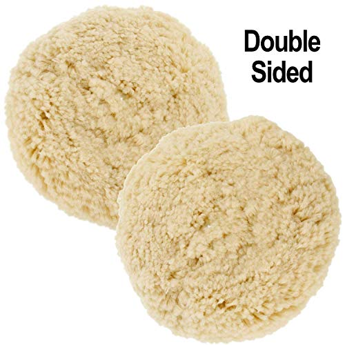 8" Wool Double Sided Buffing Pad for 2-Sided Compound Cutting and Polishing