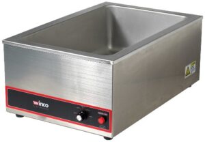 winco fw-s500 commercial portable steam table food warmer 120v 1200w,stainless steel,large