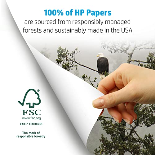 HP Printer Paper | 8.5 x 11 Paper | BrightWhite 24 lb |1 Ream - 500 Sheets| 100 Bright | Made in USA - FSC Certified | 203000R