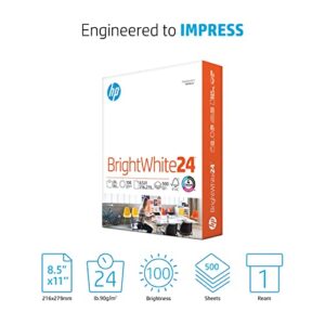 HP Printer Paper | 8.5 x 11 Paper | BrightWhite 24 lb |1 Ream - 500 Sheets| 100 Bright | Made in USA - FSC Certified | 203000R