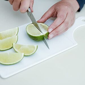 Chef Craft Plastic Paddle Cutting Board, 8.5 x 5.5 inch, 12.75 inches in Length, White