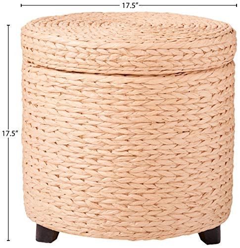 Oriental Furniture Rush Grass Storage Footstool - Natural