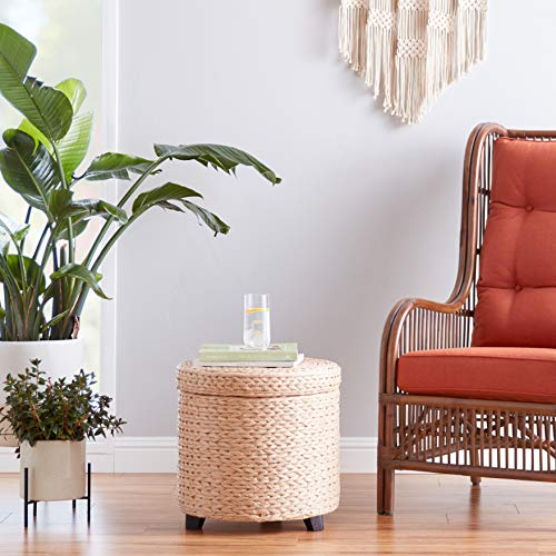 Oriental Furniture Rush Grass Storage Footstool - Natural