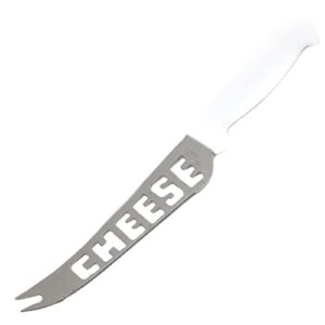 chef craft classic stainless steel blade cheese knife with plastic handle, 9.5 inch, white