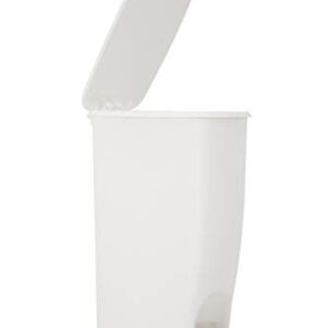 Rubbermaid Step On Lid Slim Trash Can for Home, Kitchen, and Laundry Room Garbage, 11.3 Gallon, White