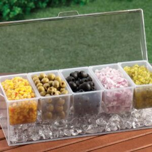 Jumbl Chilled Condiment Server with 5 Removable Containers.