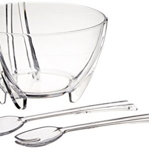 Prodyne Acrylic Salad Bowl with Servers, Clear