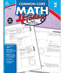 carson dellosa common core 4 today workbook, math, grade 2, 96 pages (cdp104591)