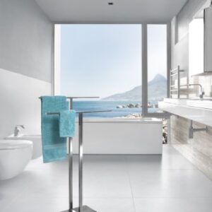 Blomus Floor Standing Towel Rack Stand, Polished Stainless Steel