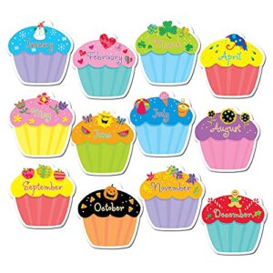 creative teaching press cupcake accents for bulletin boards & classrooms, ctp 10” jumbo designer cutouts, 12-piece set, multicolor