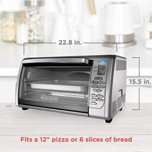 BLACK+DECKER 02648008504 Countertop Convection Toaster Oven, Silver, CTO6335S