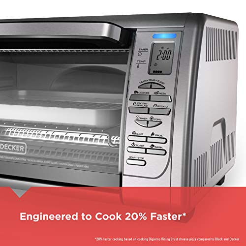 BLACK+DECKER 02648008504 Countertop Convection Toaster Oven, Silver, CTO6335S