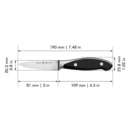 HENCKELS Forged Synergy Paring Knife, 3-inch, Black/Stainless Steel