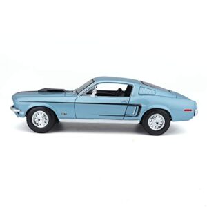 Maisto 1968 Ford Mustang GT Cobra Jet Hard Top 1/18 Scale Diecast Model Vehicle Blue