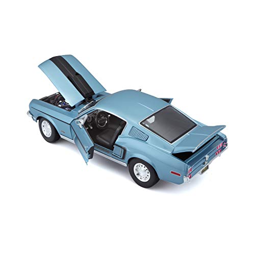 Maisto 1968 Ford Mustang GT Cobra Jet Hard Top 1/18 Scale Diecast Model Vehicle Blue