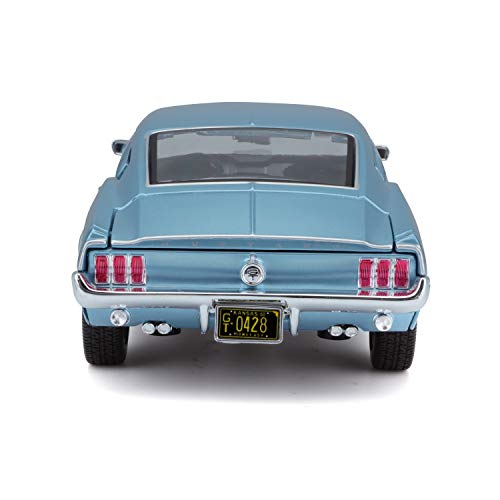 Maisto 1968 Ford Mustang GT Cobra Jet Hard Top 1/18 Scale Diecast Model Vehicle Blue