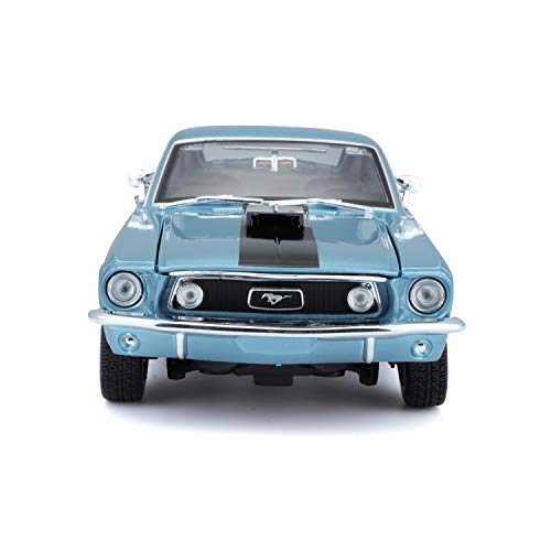 Maisto 1968 Ford Mustang GT Cobra Jet Hard Top 1/18 Scale Diecast Model Vehicle Blue