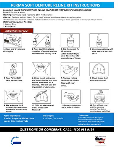 Perma Soft Denture Reliner Kit - Relines 2 Denture Plates