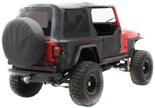 Smittybilt Replacement Soft Top with Tinted Windows and Upper Doorskins (Charcoal) - 9870211