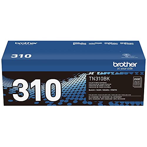 Brother Genuine Standard Yield Toner Cartridge, TN310BK, Replacement Black Toner, Page Yield Up To 2,500 Pages, TN310