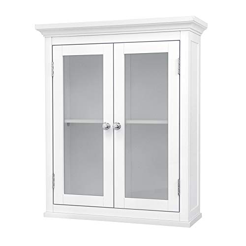 Elegant Home Fashions Madison Removable Wooden Wall Cabinet with 2 Doors, White