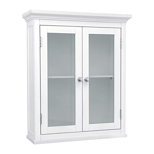 Elegant Home Fashions Madison Removable Wooden Wall Cabinet with 2 Doors, White